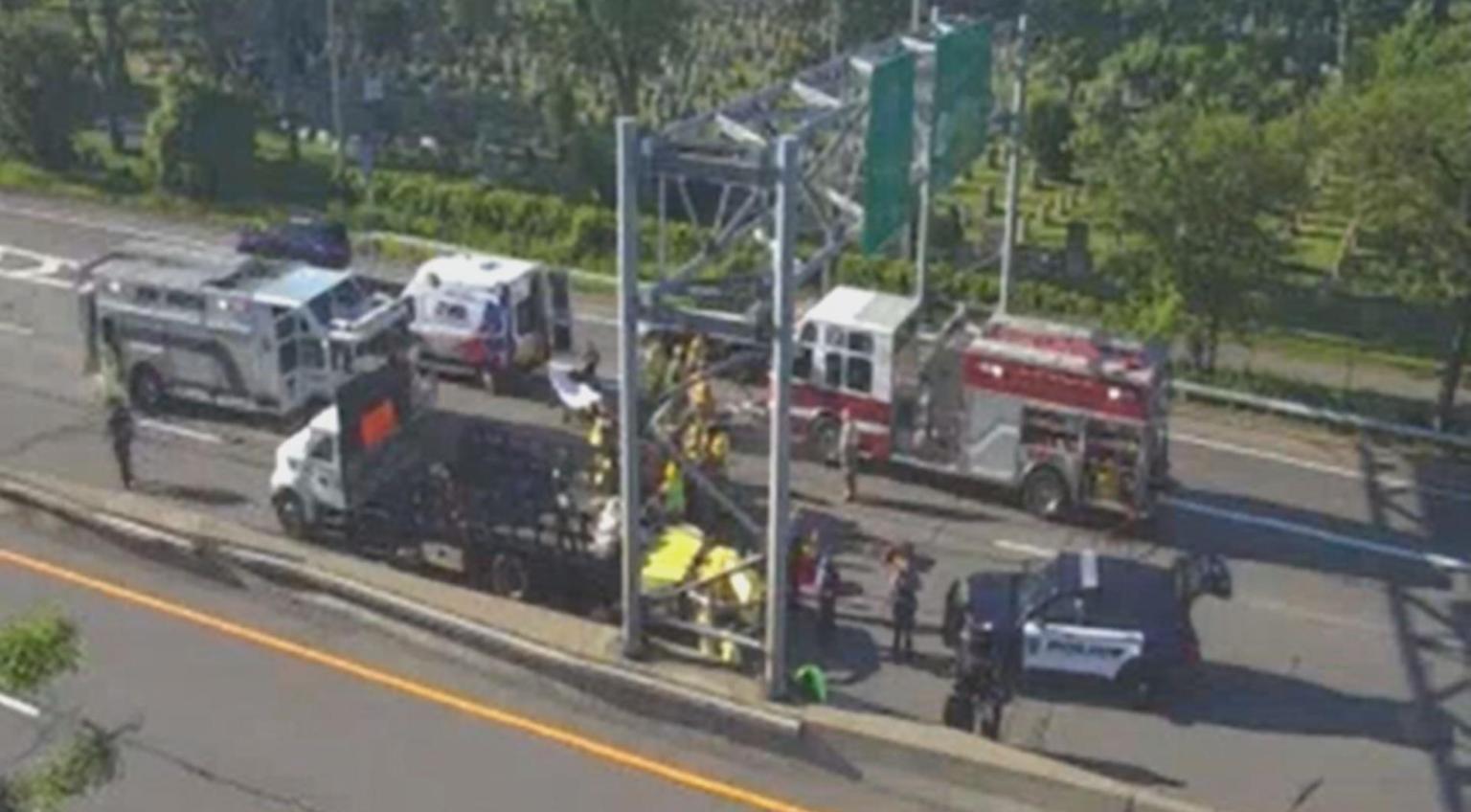 Car Disappears Beneath Flatbed Truck in Shocking Highway Collision