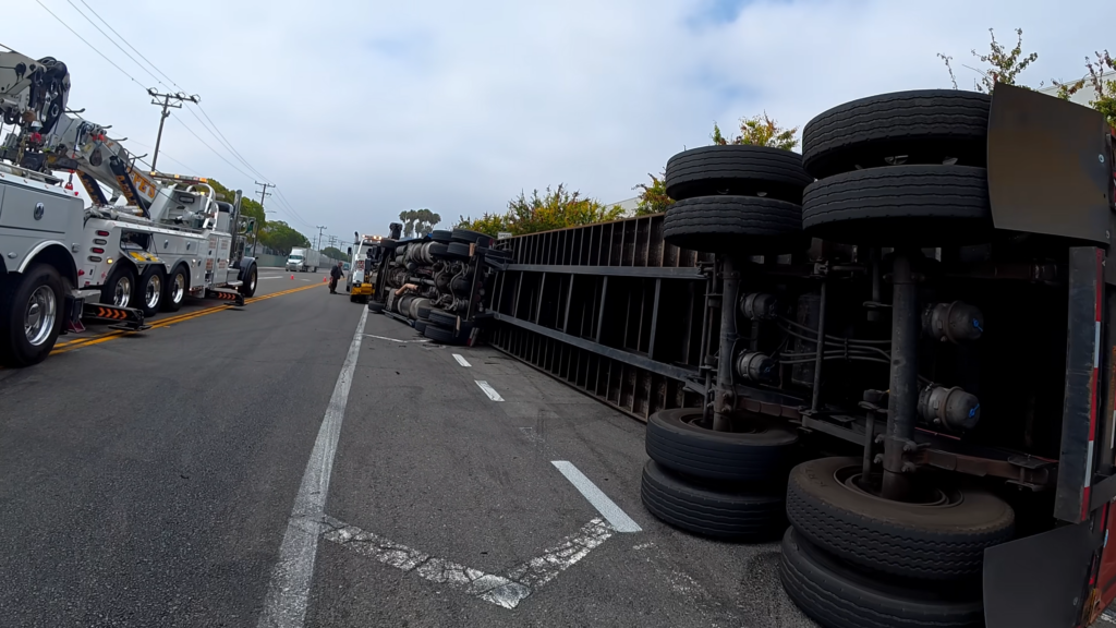 Tractor-Trailer Hauling 60,000 Pounds of Solar Panels Rolls Over in ...