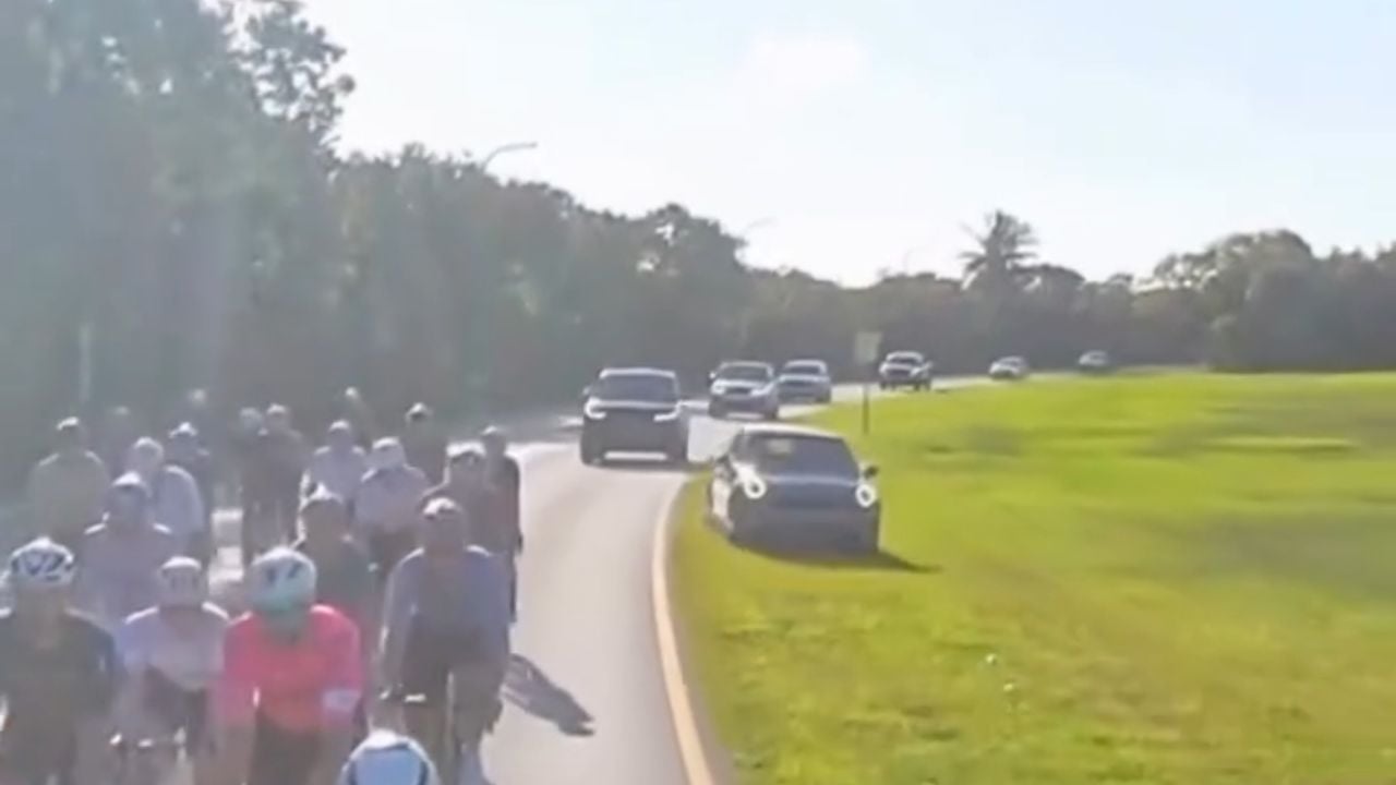 A Fed up Florida Driver Veered Onto a Median After a Large Group of ...