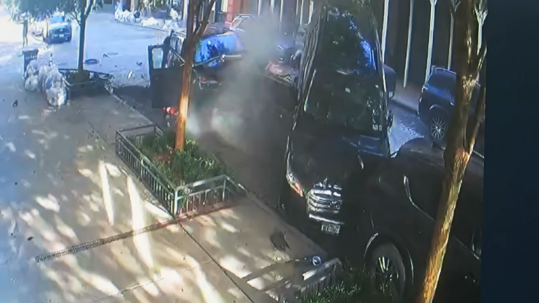 Driver Smashes Into Multiple Cars After Zooming Down Sidewalk